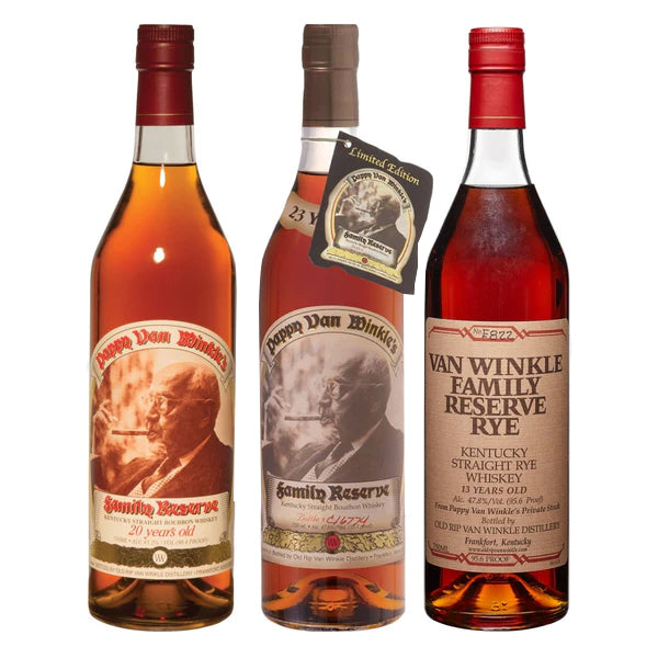 Pappy Van Winkle 20 Year Bourbon, 23 Year & Family Reserve Rye Bundle ...