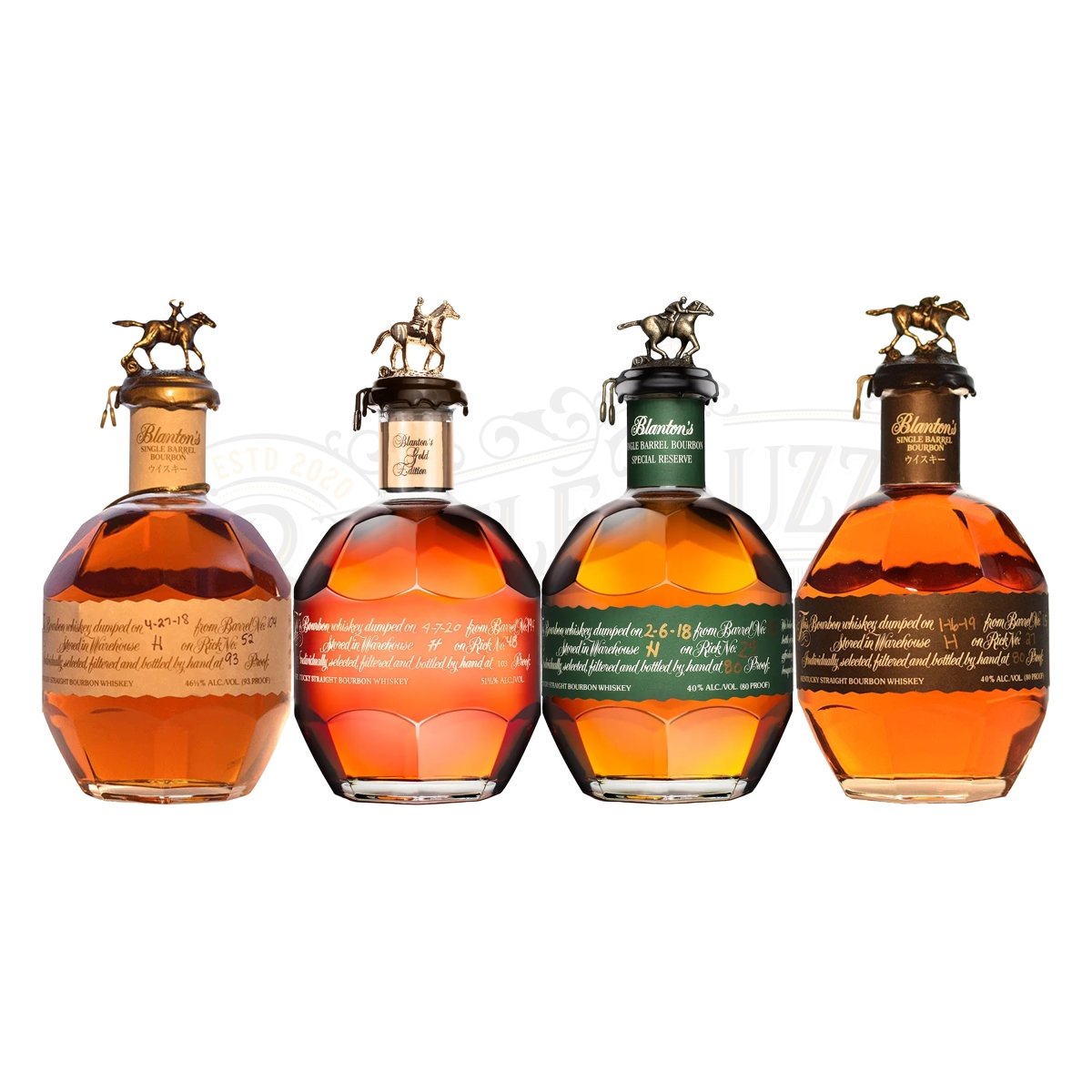 Blanton's Red Label, Gold Label, Green Label & Black Label Bundle– i ...