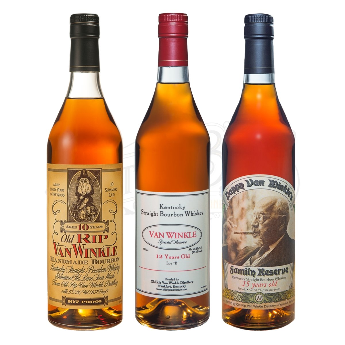 Pappy Van Winkle 10 Year Bourbon, 12 Year & 15 Year Bundle– i Shop Liquor